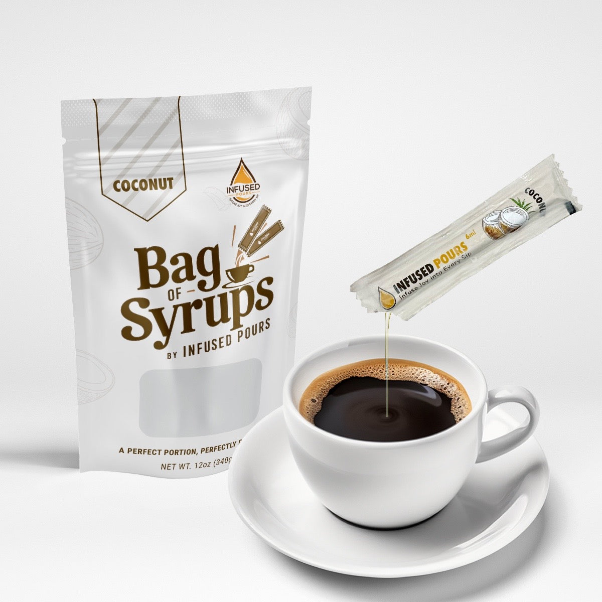Coconut Syrup Packets for Coffee and Cocktails - Infused Pours
